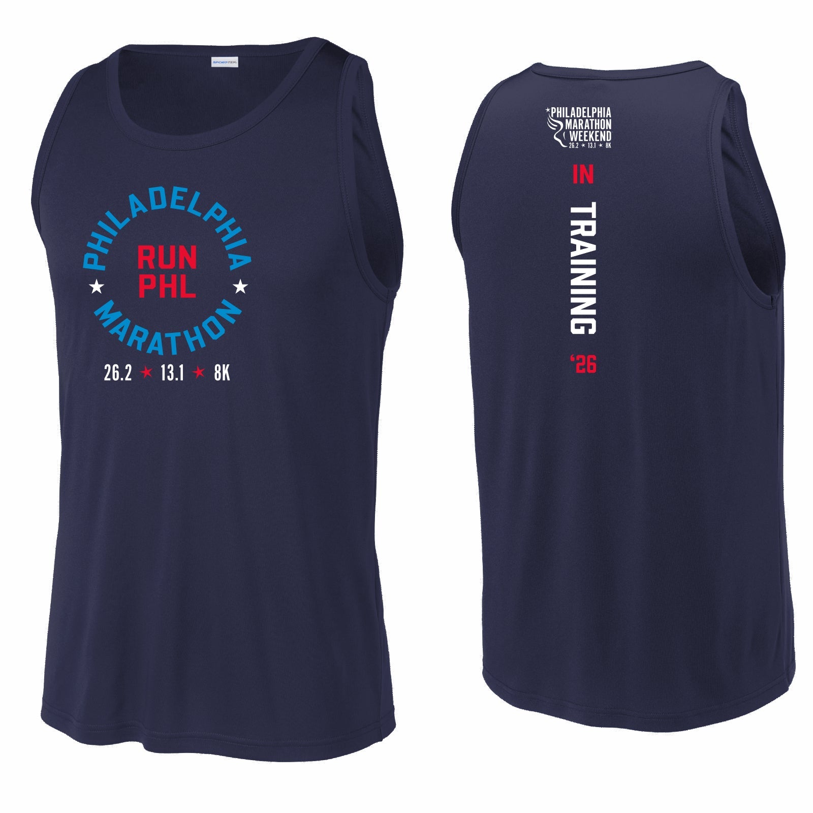 Adult Tech Tank -Navy- PMW 2026 In Training – philadelphiamarathon